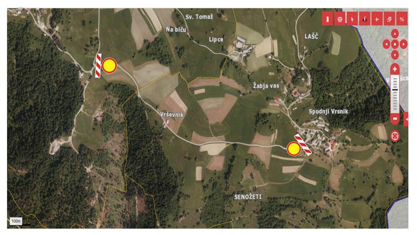 Dovoljenje za občasne popolne zapore dela LC 130191 (Žiri - Spodnji ...